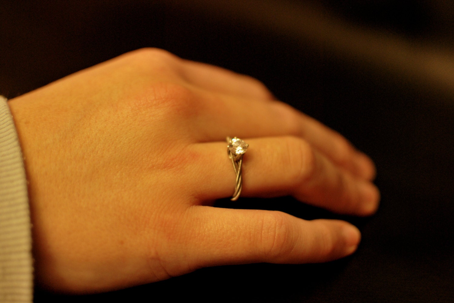 Guitar String Engagement Ring, Purity Ring, Birthstone Ring, Guitar ...