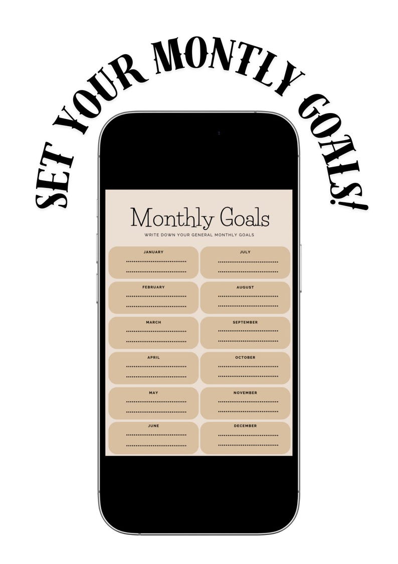 2025 Goals Template - Etsy
