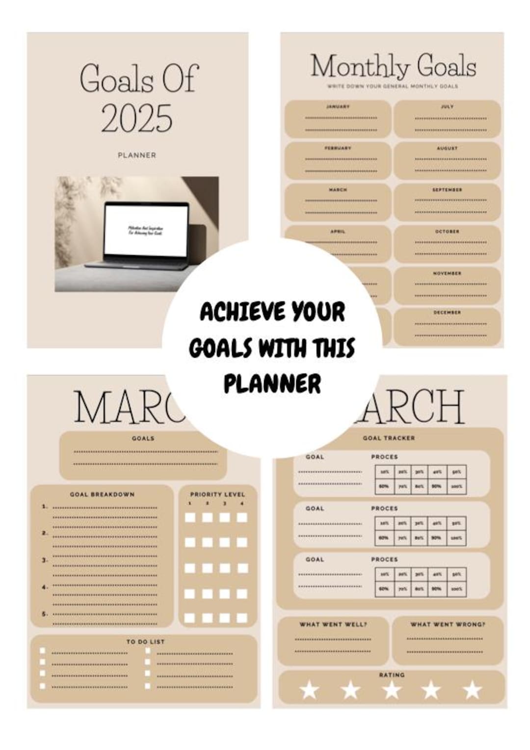2025 Goals Template - Etsy
