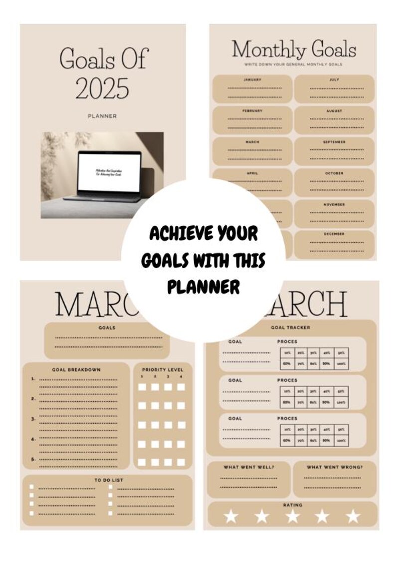 2025 Goals Template - Etsy