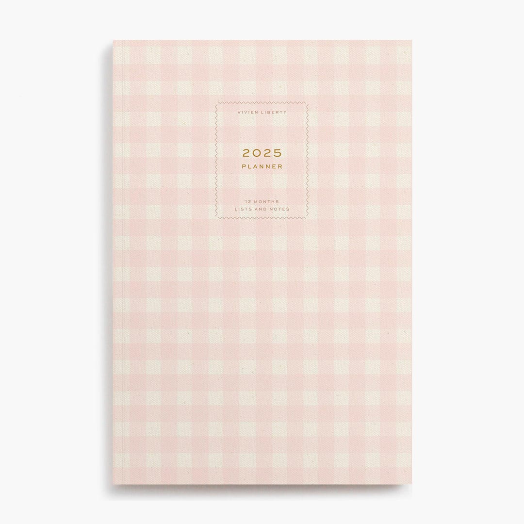 2025 Weekly Planner - Vivi Gingham - Pink - Etsy
