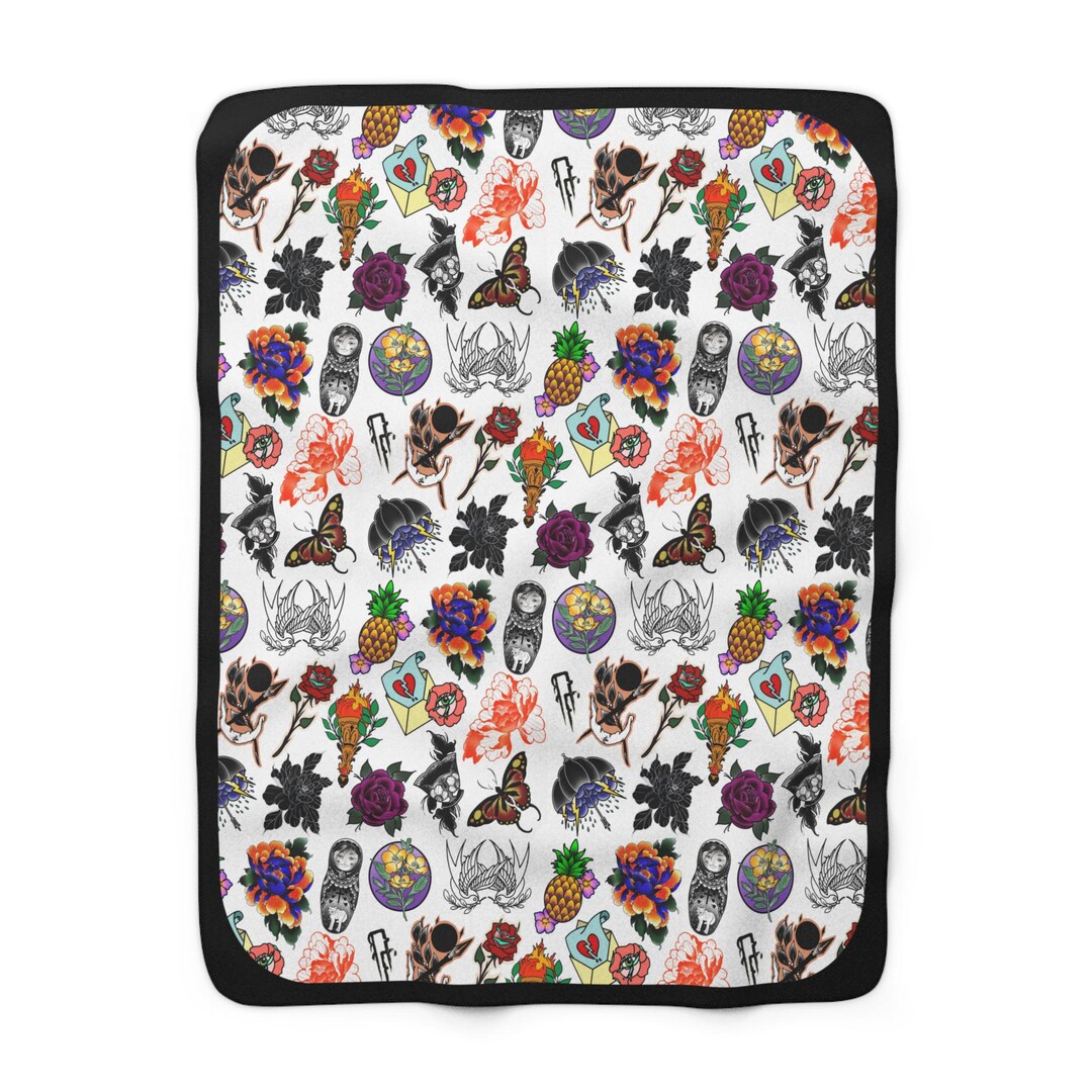 Damien Franco Tattoos Flash Art Sherpa Fleece Blanket, Tattoo Art ...