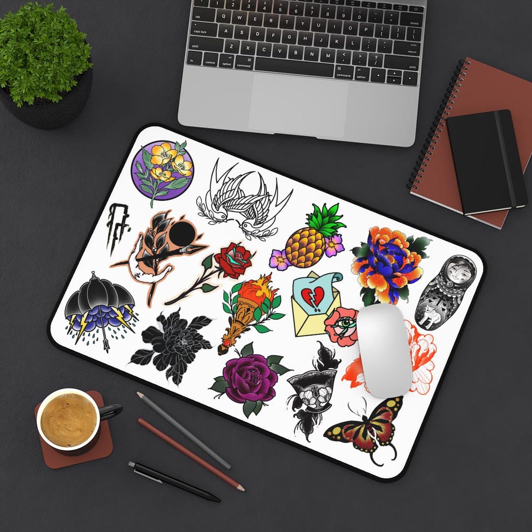 Tattoo Flash Art Desk Mat, Tattoo Flash Art, Tattoo Art Desk ...