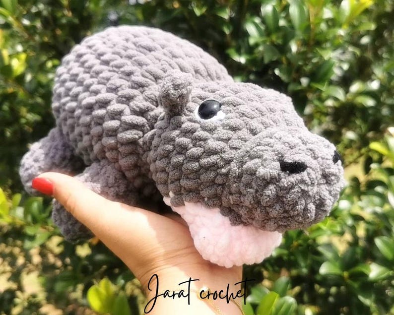 DIY Crochet Hippo Kit Moo Deng Hippo Lucas Easy Amigurumi Wool Animal ...