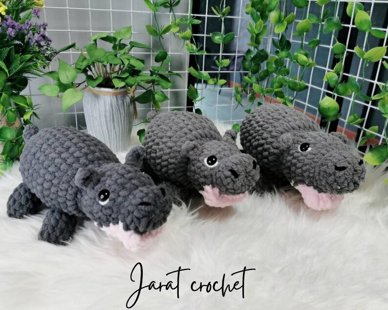 DIY Crochet Hippo Kit - Moo Deng Hippo Lucas | Easy Amigurumi Wool ...