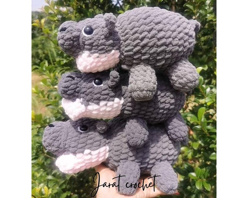 DIY Crochet Hippo Kit Moo Deng Hippo Lucas Easy Amigurumi Wool Animal ...