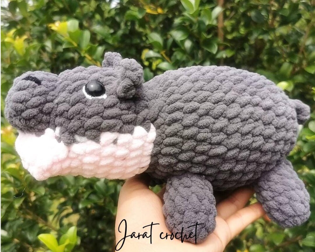 DIY Crochet Hippo Kit - Moo Deng Hippo Lucas | Easy Amigurumi Wool ...