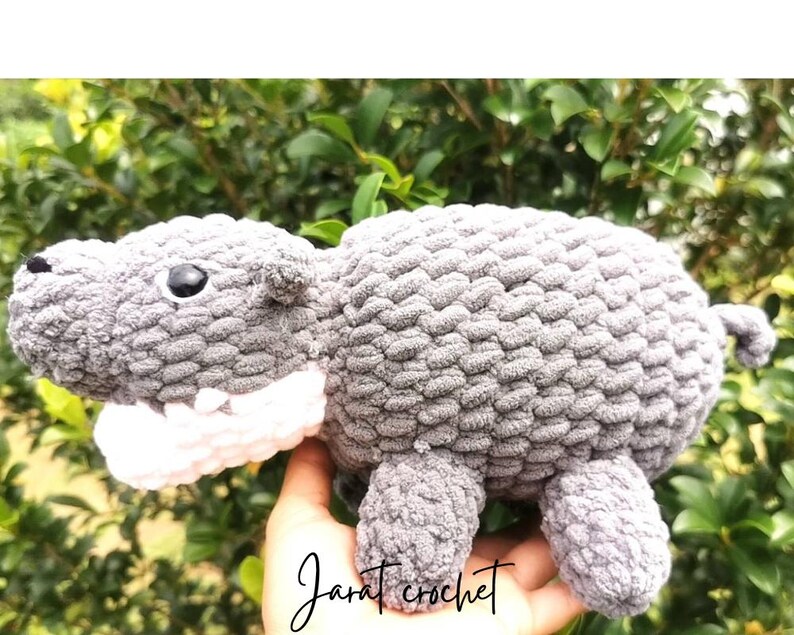 DIY Crochet Hippo Kit Moo Deng Hippo Lucas Easy Amigurumi Wool Animal ...