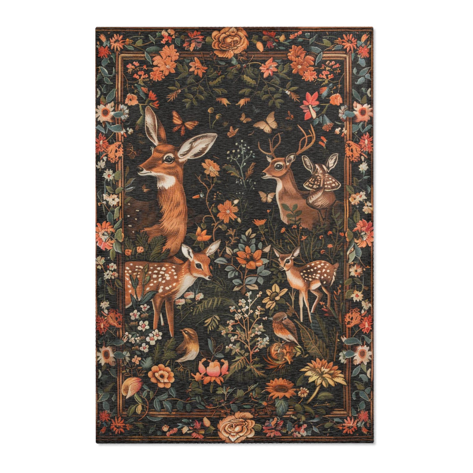 Woodland Home Decor Dramatic Rug Forestcore Decor Vintage Inspired Rug ...