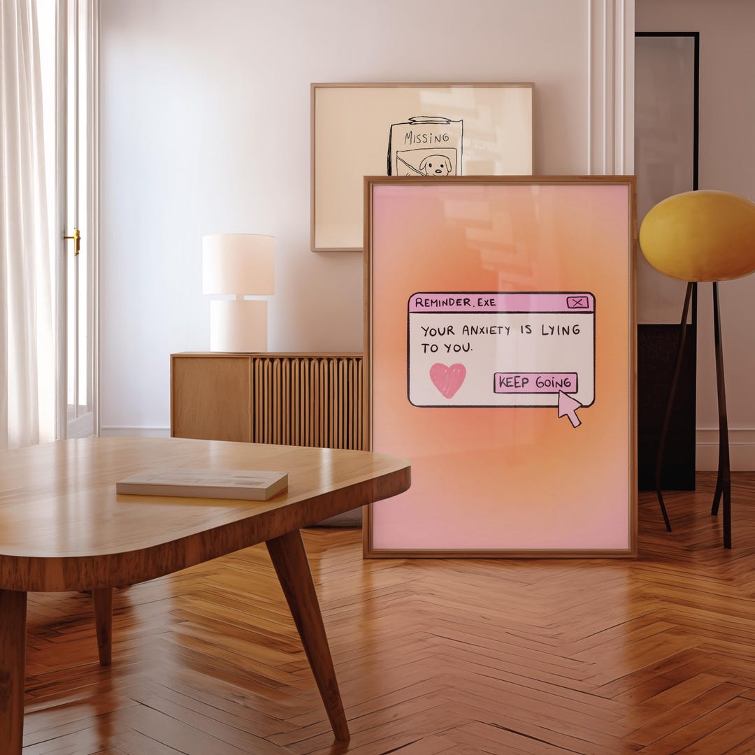 Mental Health Print Anxiety Reminder Poster Motivational Wall Art ...