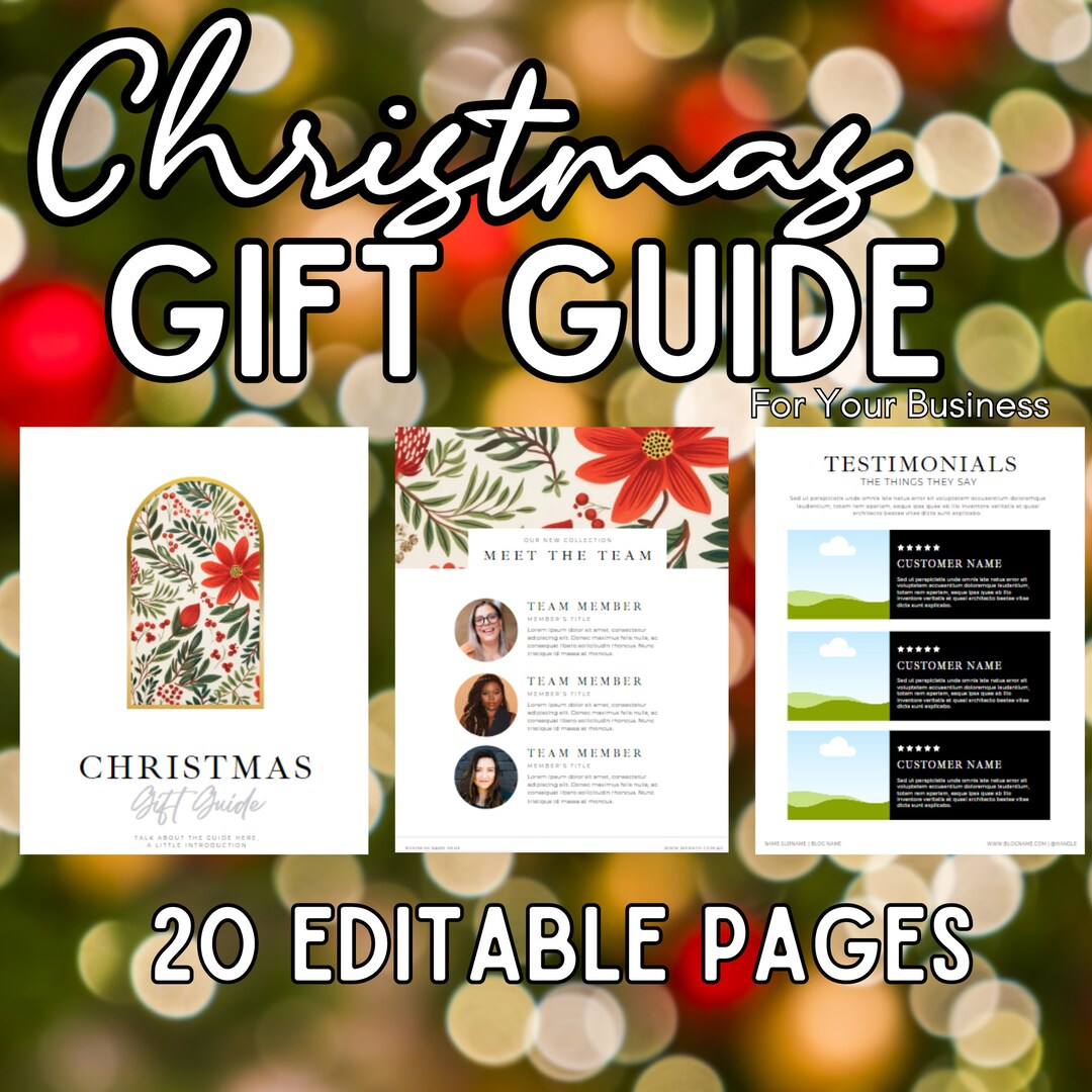 Editable Christmas Holiday Gift Guide Template for Businesses Small ...
