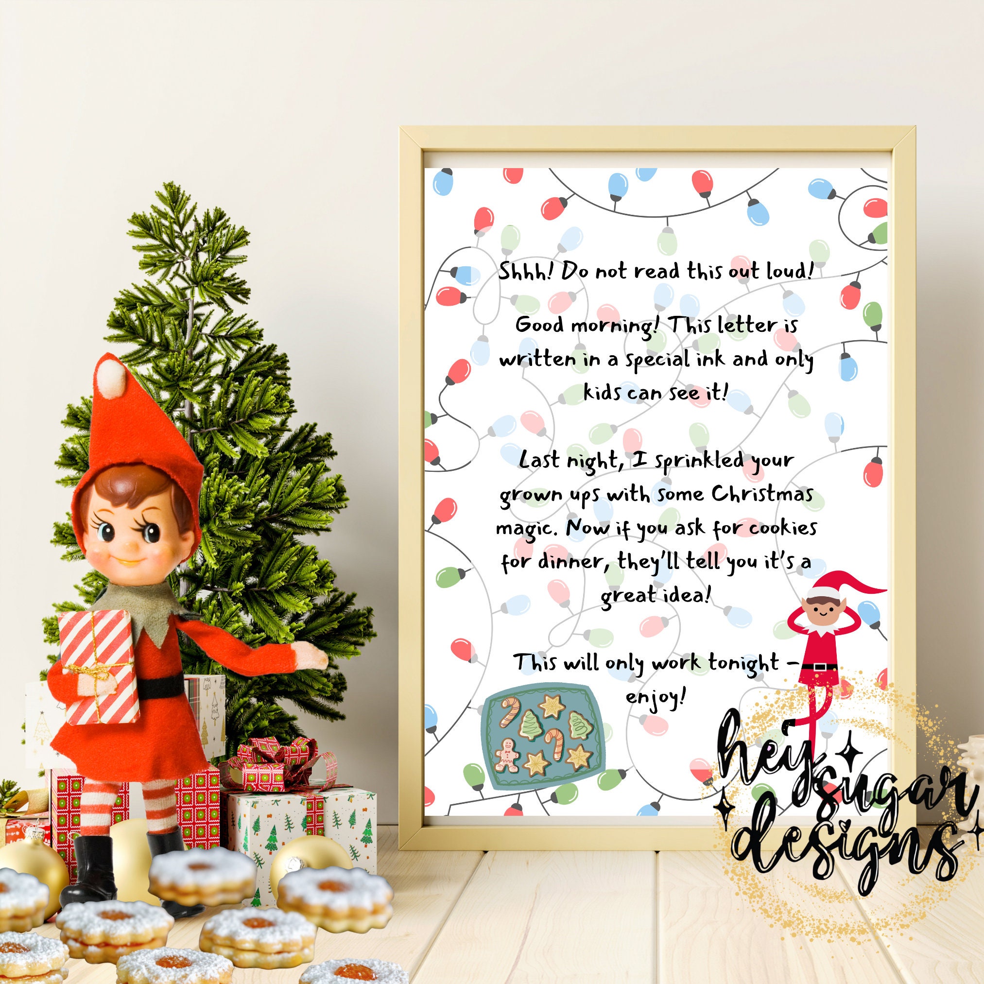 Secret Elf Letter Cookies for Dinner Christmas Elf Letter Instant ...