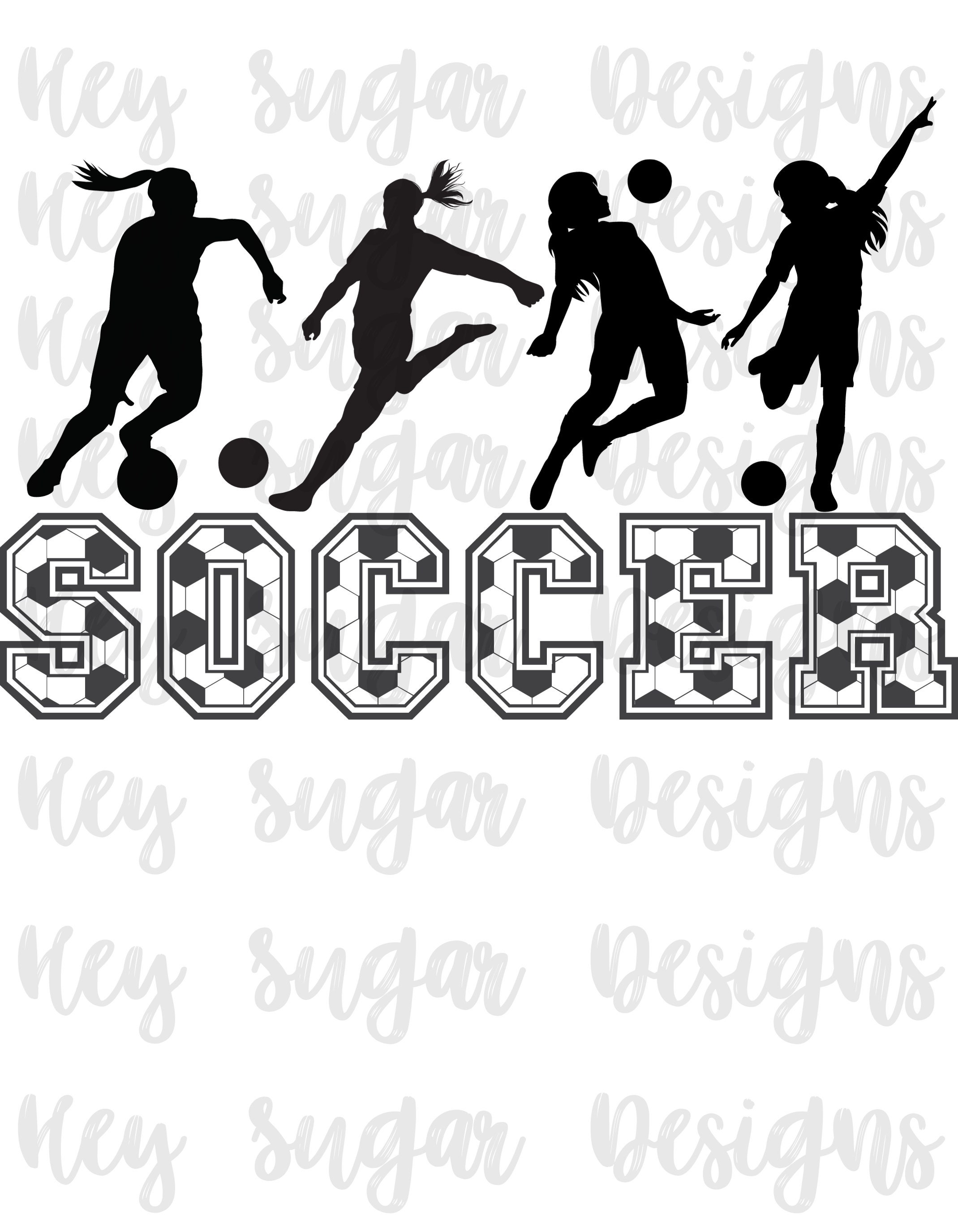 Soccer Girls PNG for Sublimation | Screenprint | DTF | One Color ...