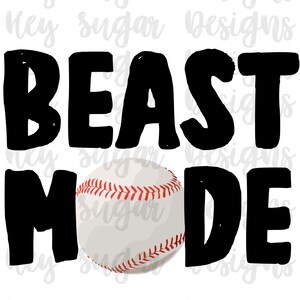 Beast Mode Baseball PNG for Sublimation | Screenprint | DTF | Black ...