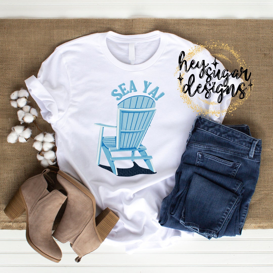 Sea Ya! PNG for Sublimation, Screenprint, Blue, Beach Chair, Ocean - Etsy
