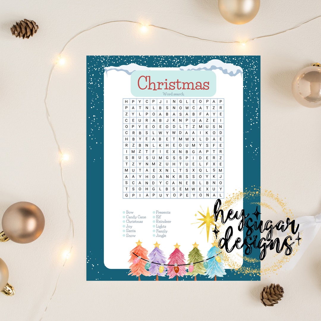 Christmas Word Search, Christmas Game, Christmas Puzzle, Christmas ...