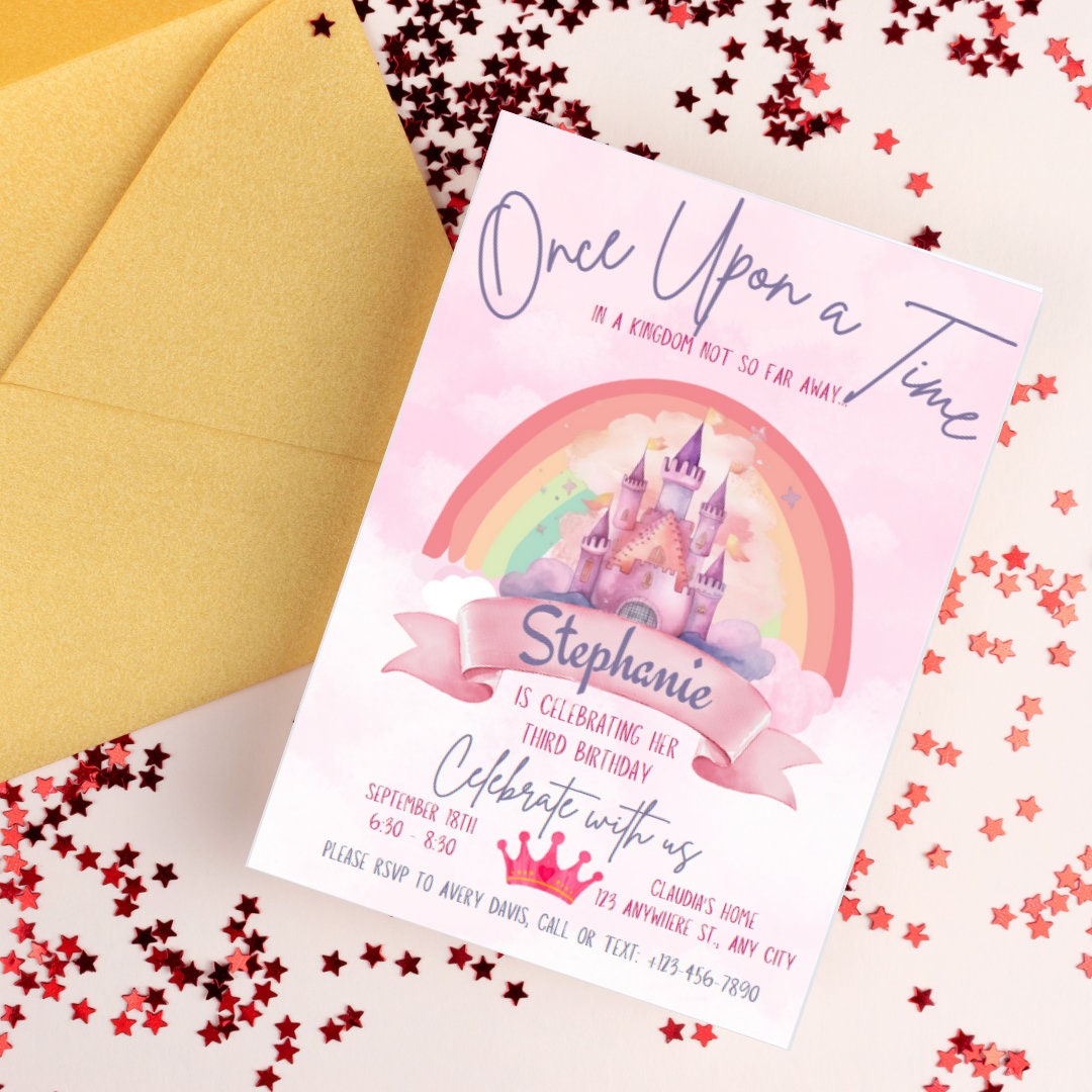 Once Upon a Time Birthday Invitation Template - Editable - Instant ...