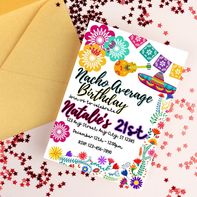 Editable Nacho Average Party Invitation, Fiesta, Download, Downloadable ...