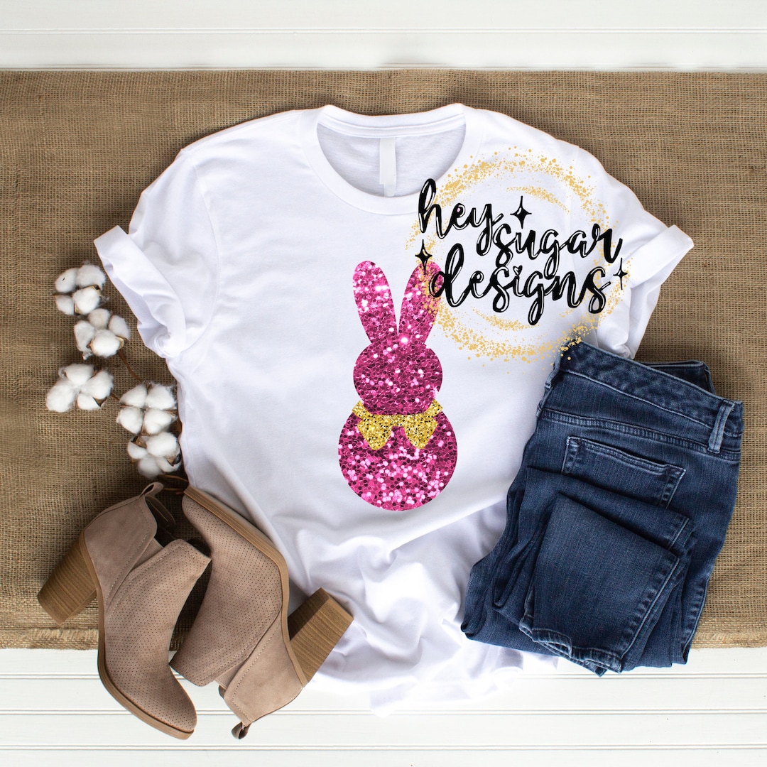 Pink Glitter Bunny Easter PNG for Sublimation | Screenprint | DTF ...
