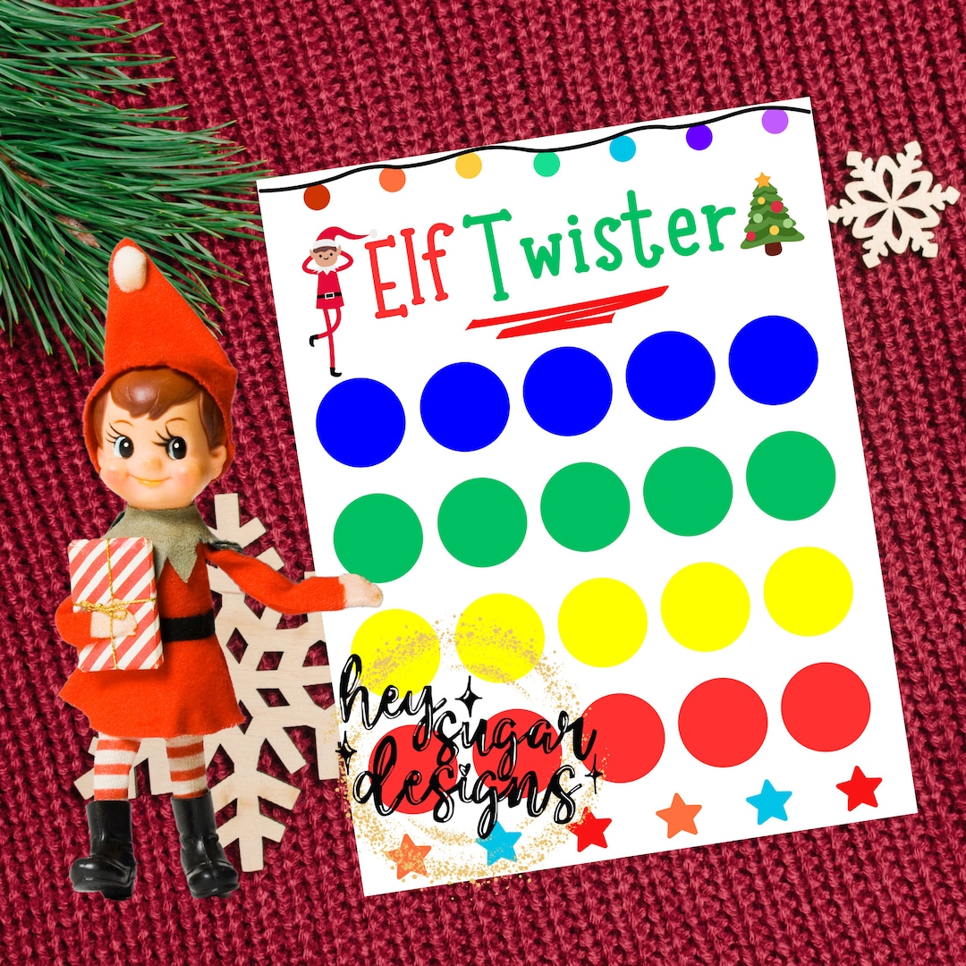 Christmas Elf Twister Game Board Printable | Instant Download | Holiday ...