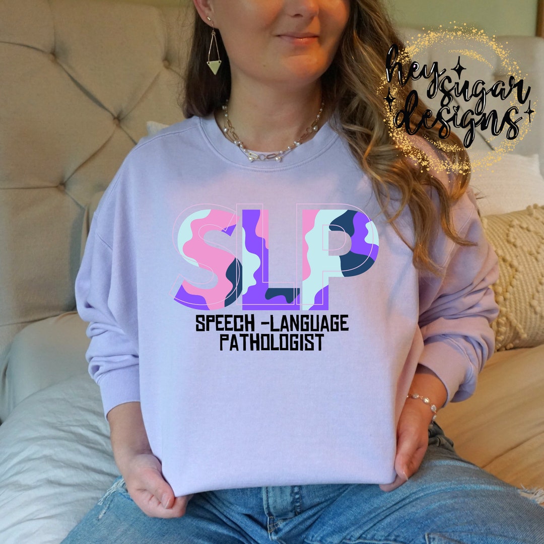 SLP Camo Camouflage Letters Speech Language Pathologist Therapist ...