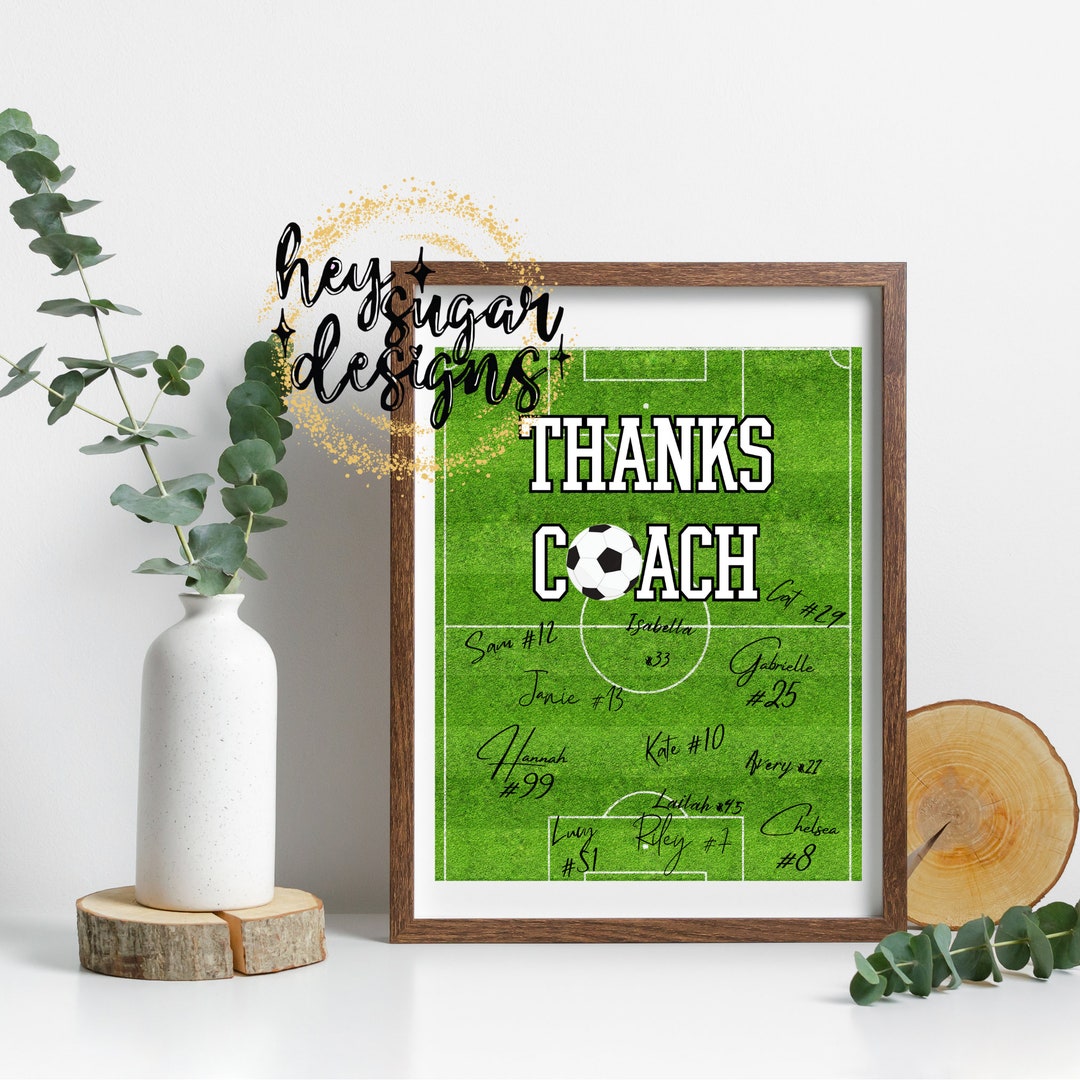 Thanks Coach Soccer Printable Sign for Coaching Gift | Instant Download ...