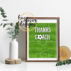 Thanks Coach Soccer Printable Sign for Coaching Gift Instant Download ...