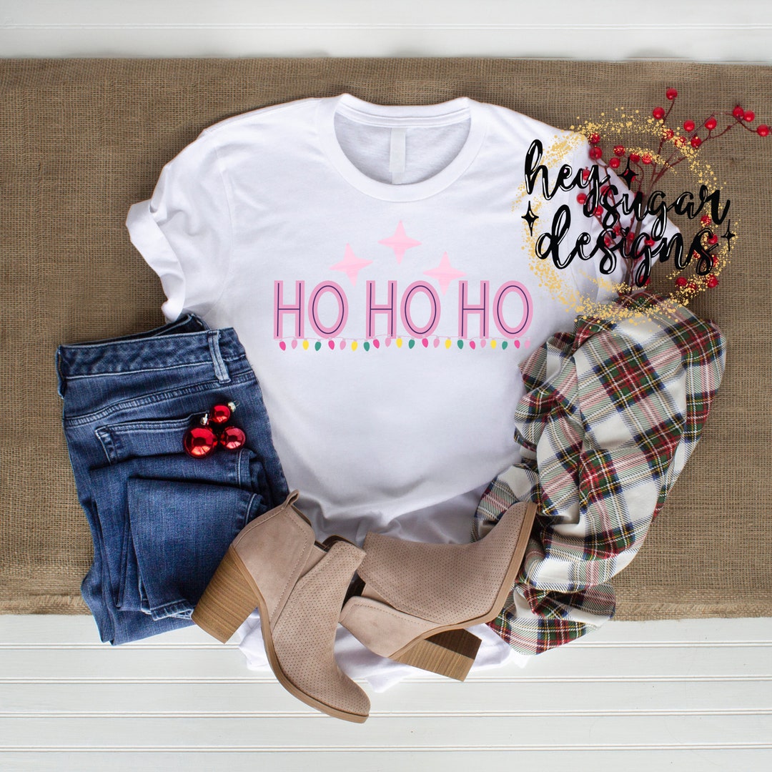 Pink Ho Ho Ho Christmas PNG for Sublimation | Screenprint | DTF ...