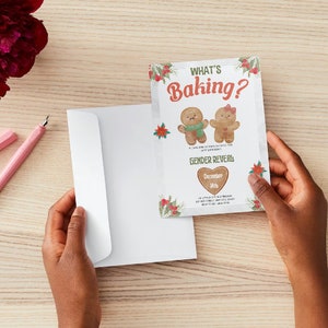 What's Baking Gender Reveal Invitation Template | Editable | Printable | Pregnancy | Party ...