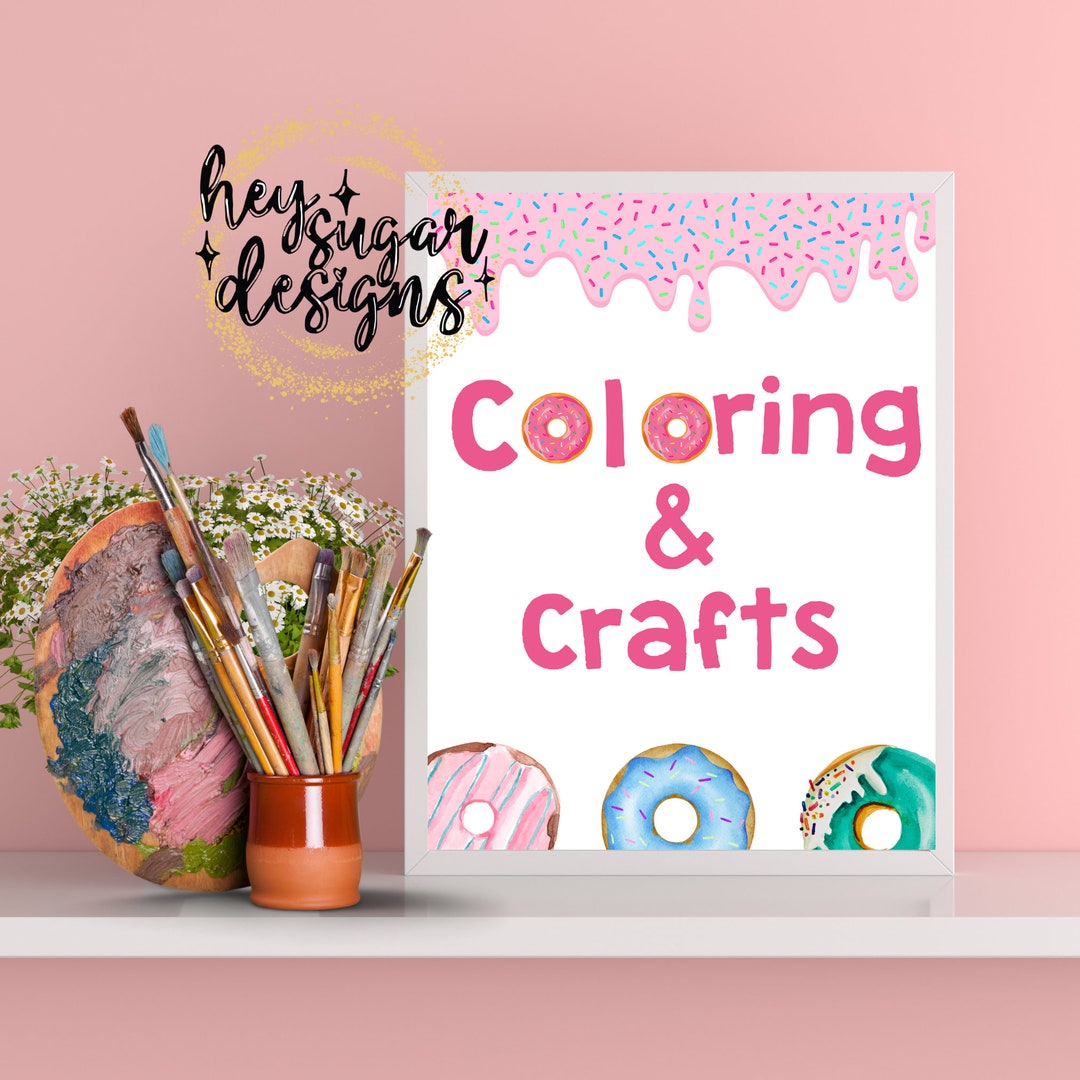 Coloring and Crafts Printable Donut Sign | Birthday Party Sign | Sweet ...