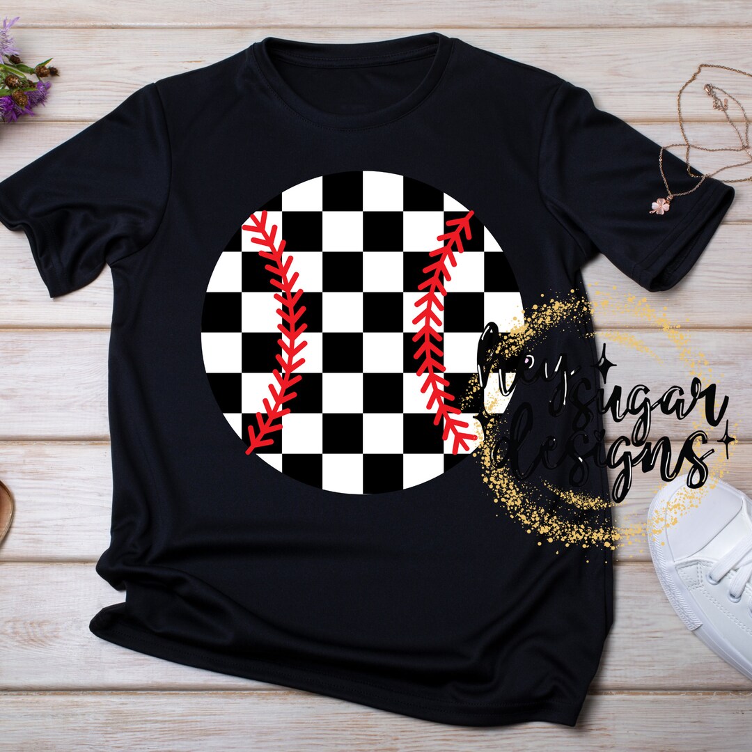 Checkered Baseball Softball PNG for Sublimation | Screenprint | DTF ...