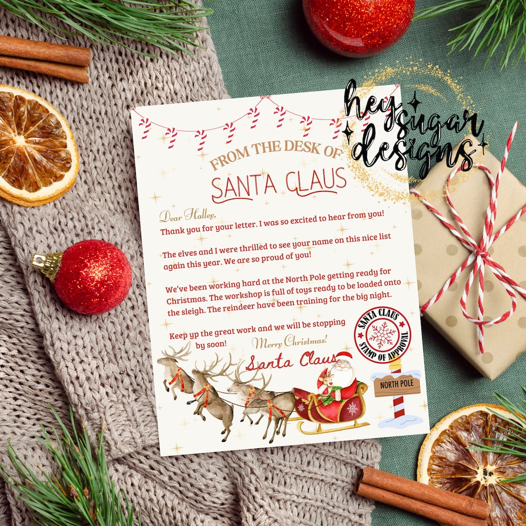 From the Desk of Santa Claus Christmas Letter | Editable Template ...