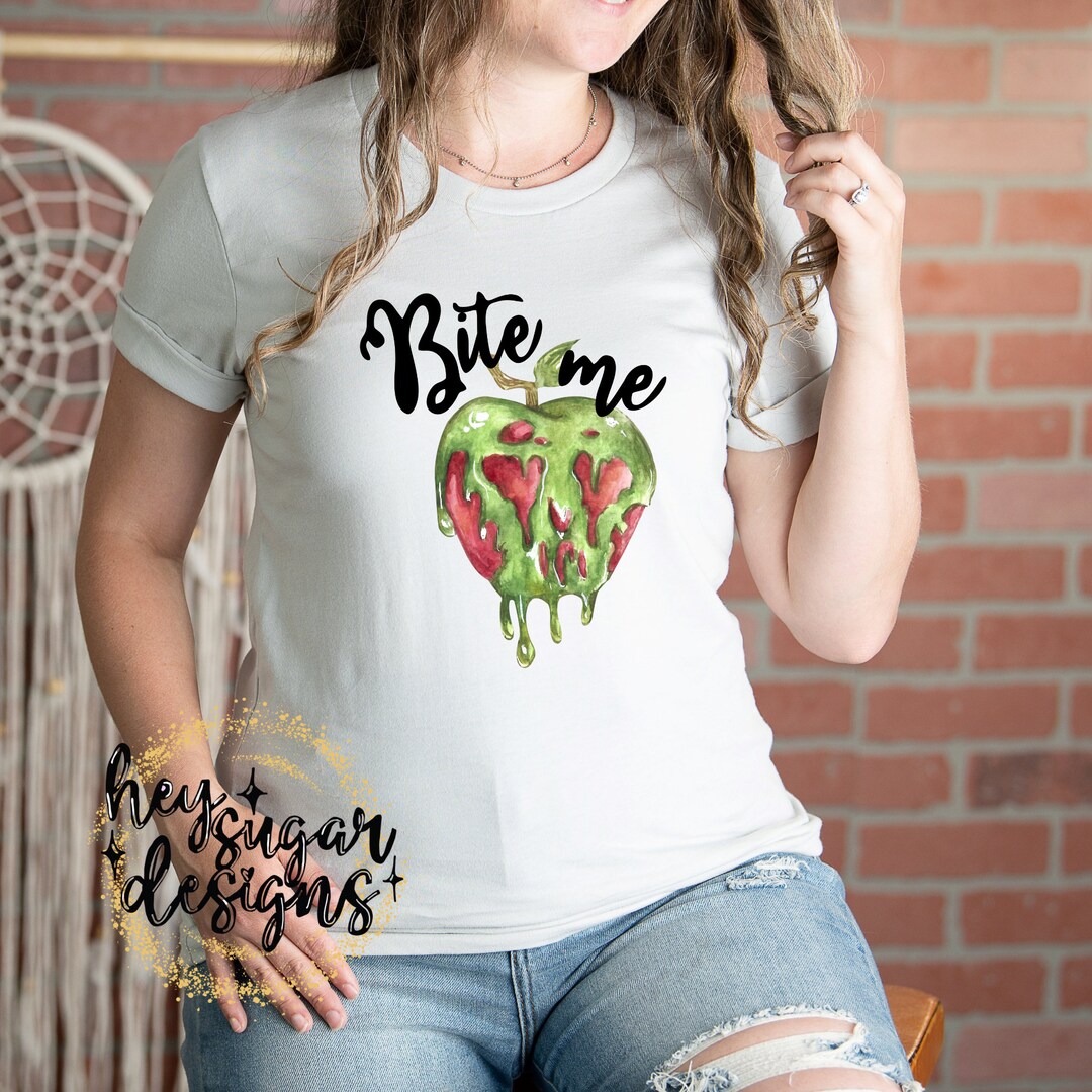 Bite Me Poison Apple Sarcastic PNG for Sublimation Screenprint - Etsy