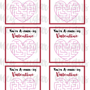 You're A-maze-ing Valentine Printable Valentine Cards With Maze ...