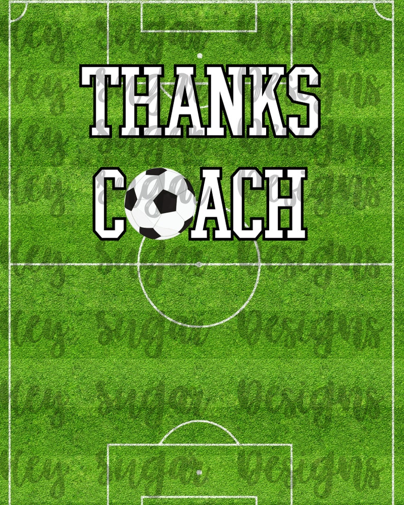 Thanks Coach Soccer Printable Sign for Coaching Gift Instant Download ...