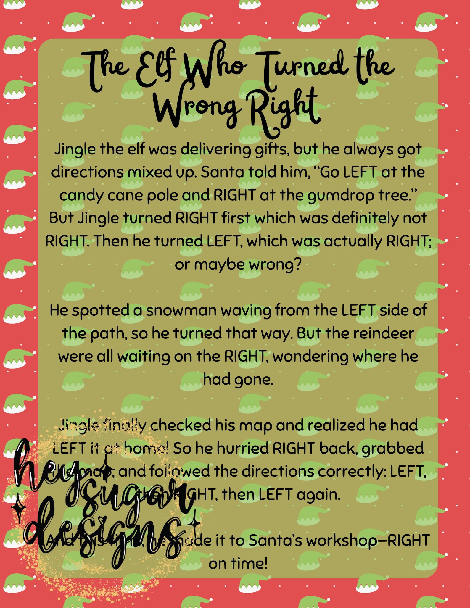 Elf Story Left Right Game | Left Right Christmas Story Game | Left ...