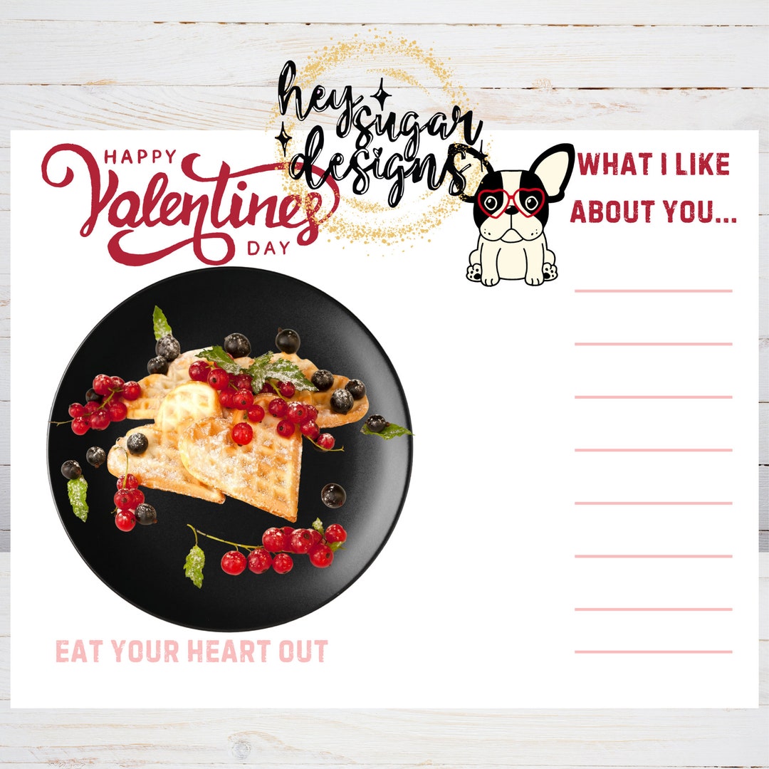 Valentine's Day Eat Your Heart Out Printable Placemat | Instant ...