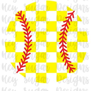 Checkered Baseball Softball PNG for Sublimation | Screenprint | DTF ...