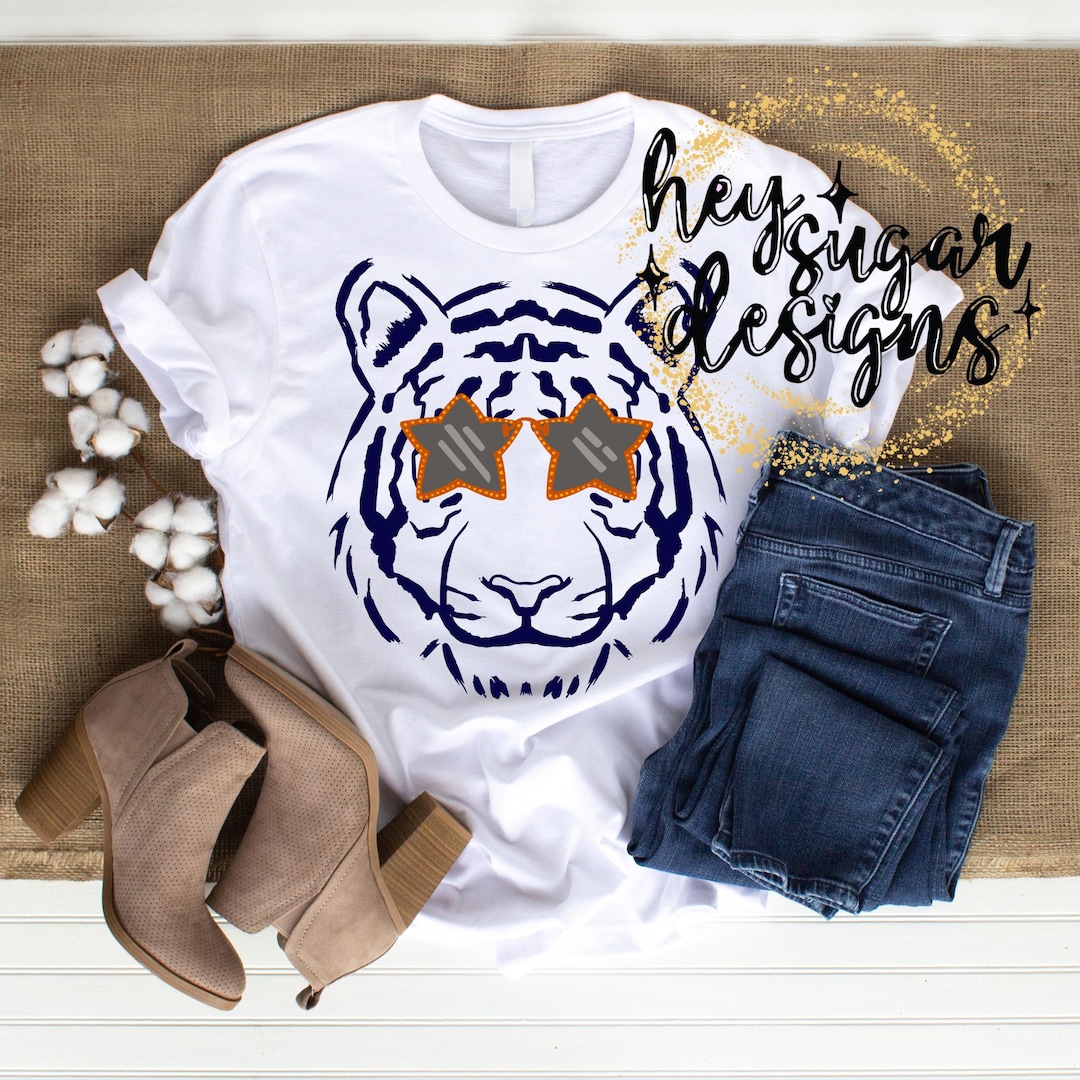 Navy Blue Tiger With Orange Star Sunglasses PNG for Sublimation ...