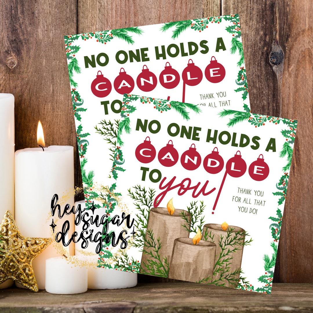 Christmas Candle Gift Tag | Printable | Instant Download | No One Holds ...