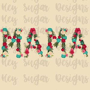 Mama Floral PNG for Sublimation, Screenprint, Flowers, Mothers Day ...