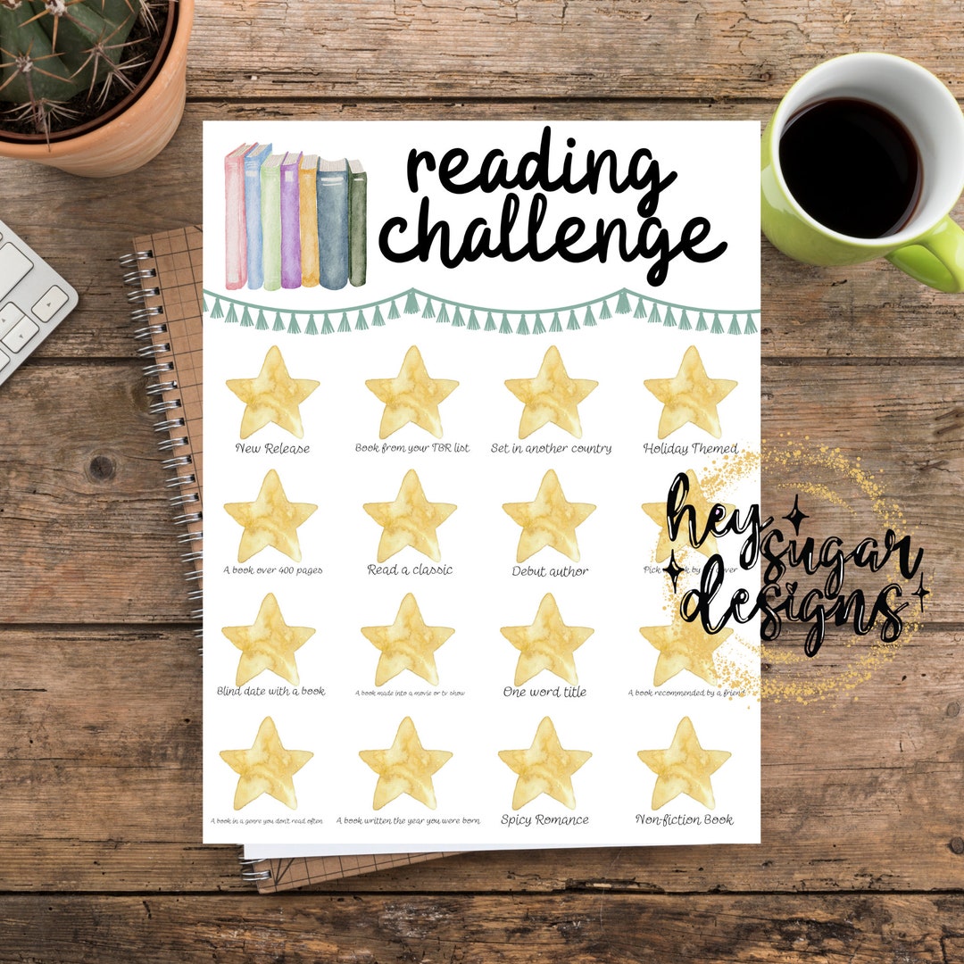 Reading Challenge | Printable | Digital | Watercolor | New Year Reading ...