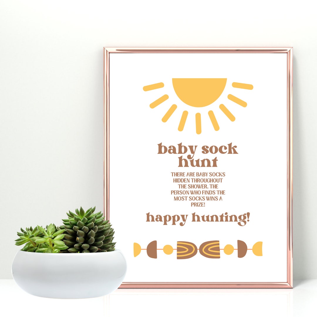 Baby Sock Hunt Baby Shower Game, Sun, Here Comes the Son, You Are My ...