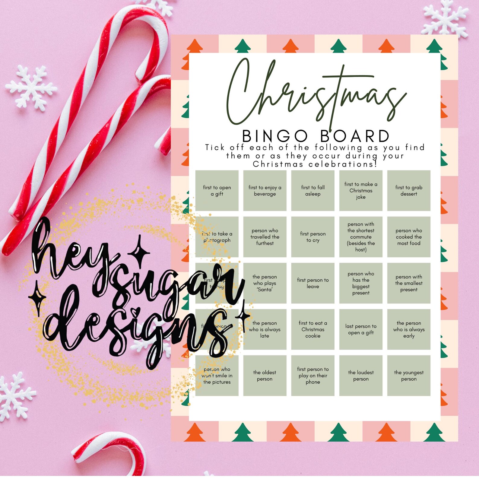 Christmas Bingo Board | Printable Holiday Game | Christmas Party ...