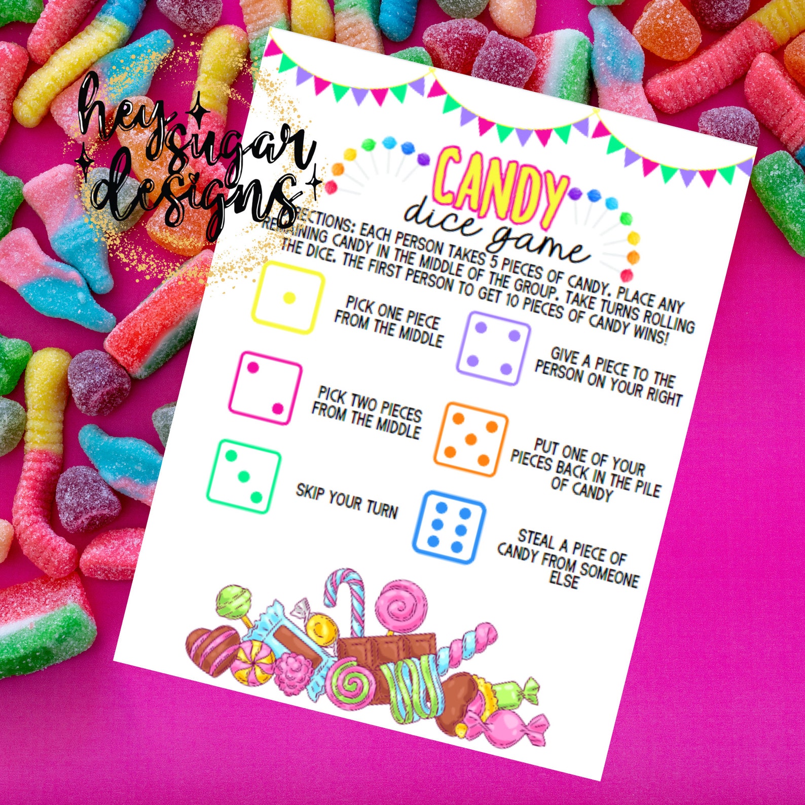 Candy Dice Game | Candy Game | Roll the Dice Game | Party Activity ...