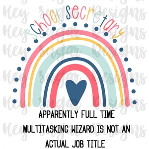 School Secretary Multitasking Wizard Rainbow PNG for Sublimation ...