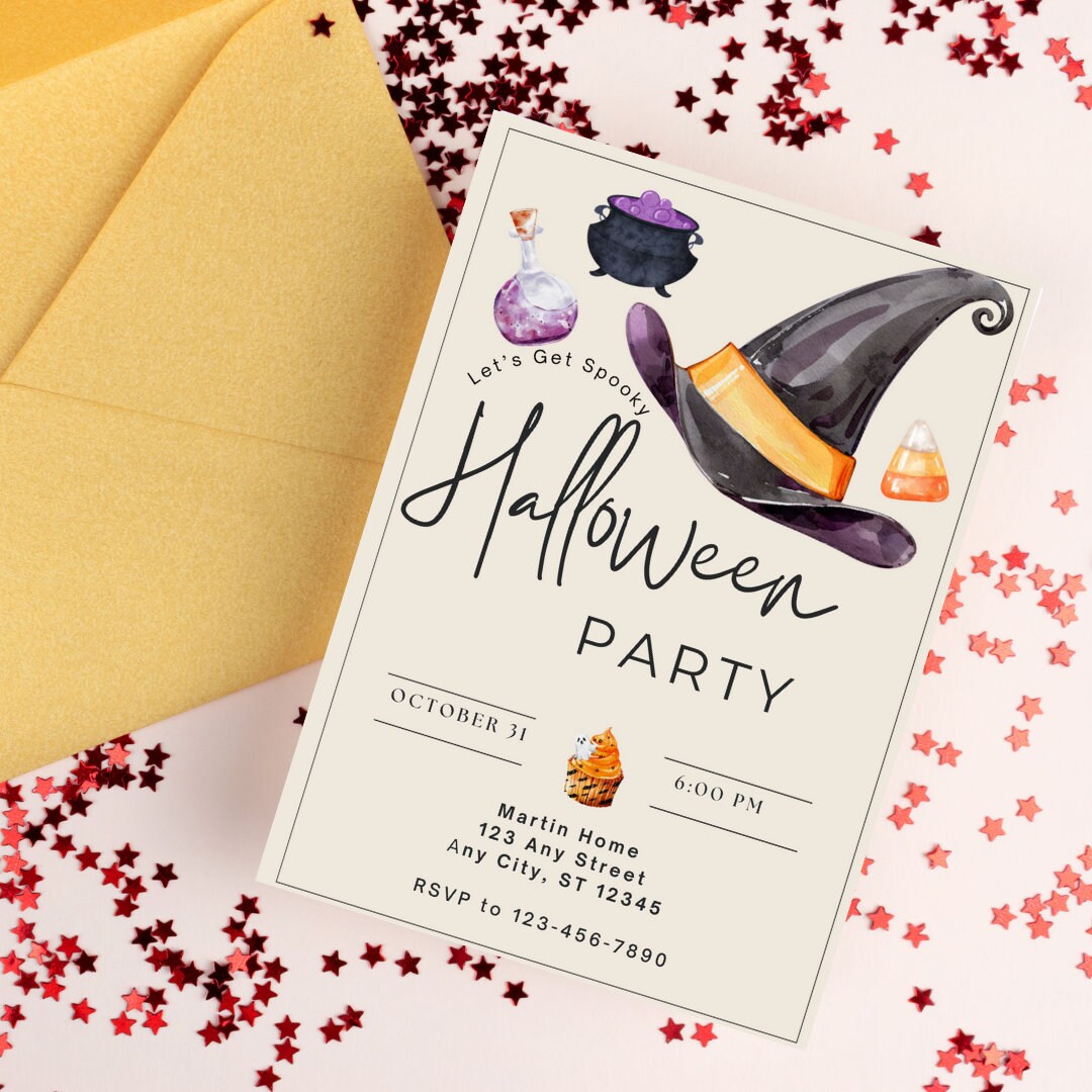 Editable Halloween Party Invitation Spooky Template, Downloadable ...