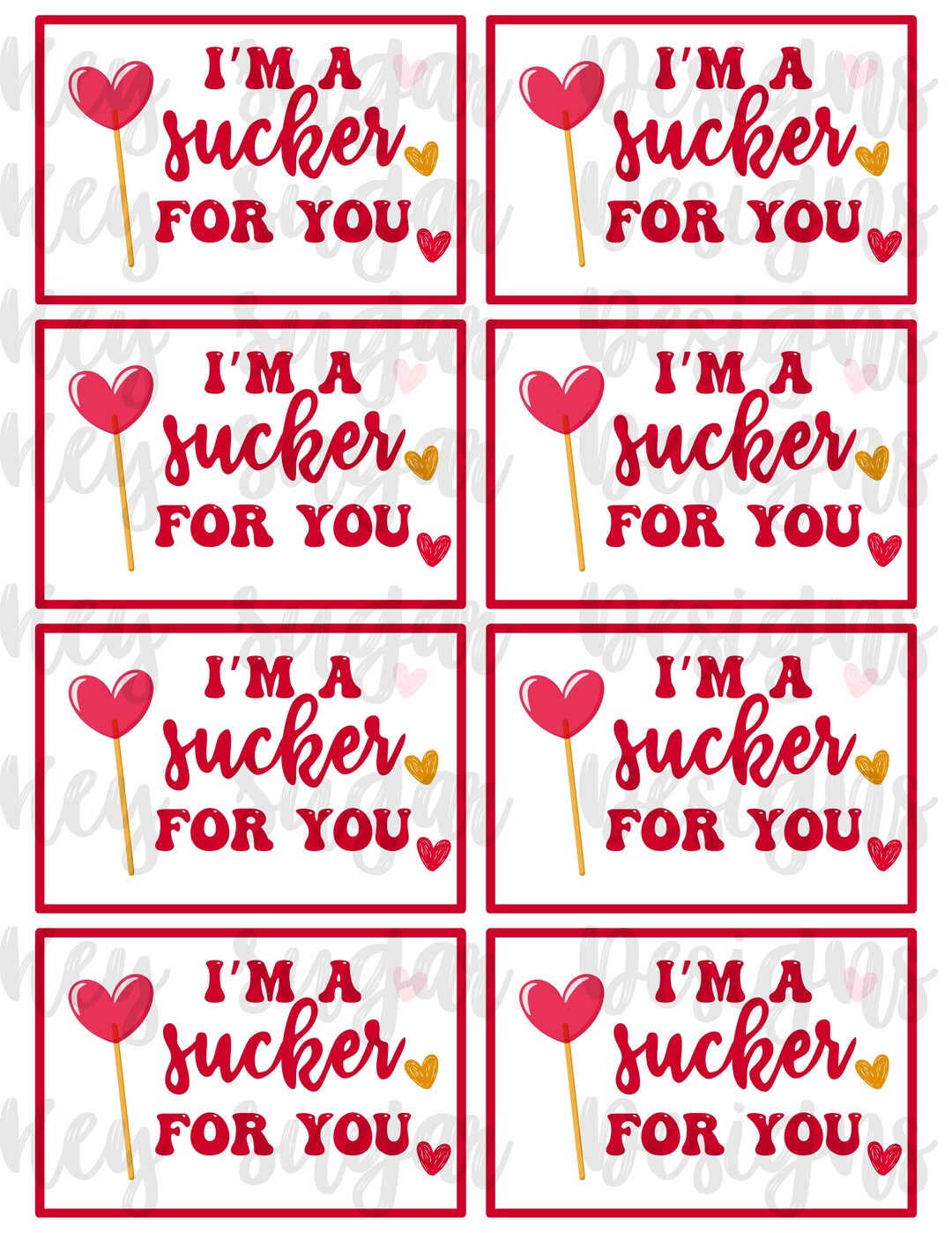 I'm a Sucker for You Valentine's Day Tags | Valentine Gift Tags ...