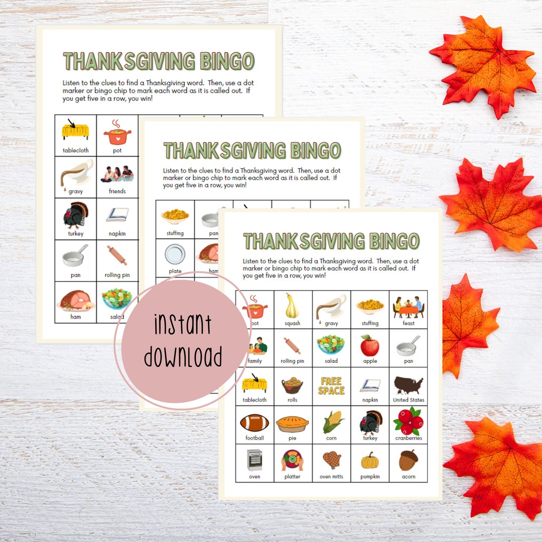 Thanksgiving Bingo | Bingo Cards | Holiday Bingo Game | Friendsgiving ...