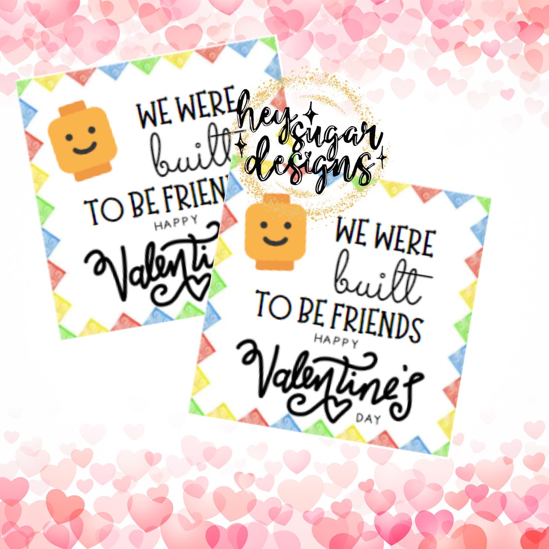 We Were Built to Be Friends Building Blocks Printable Valentine Gift ...